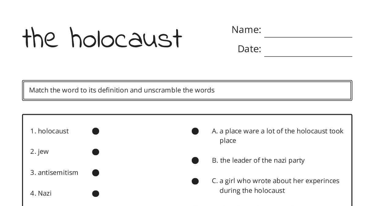 the holocaust - My Worksheet Maker: Create Your Own Worksheets