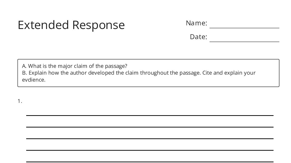 Extended Response - My Worksheet Maker: Create Your Own Worksheets