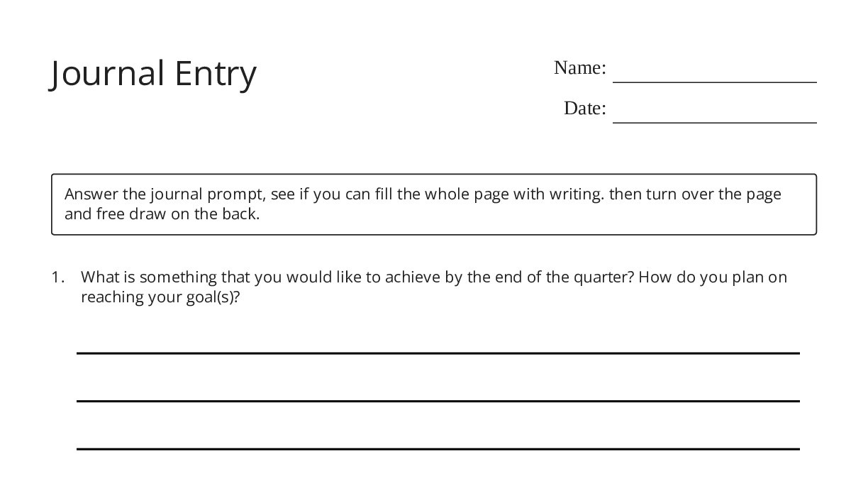 Journal Entry - My Worksheet Maker: Create Your Own Worksheets