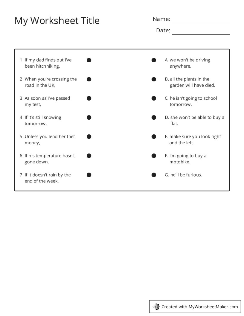 My Worksheet Title - My Worksheet Maker: Create Your Own Worksheets
