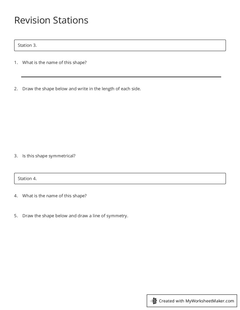 Revision Stations - My Worksheet Maker: Create Your Own Worksheets