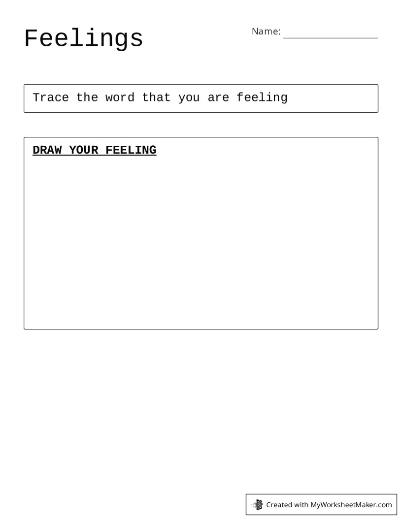 Feelings - My Worksheet Maker: Create Your Own Worksheets