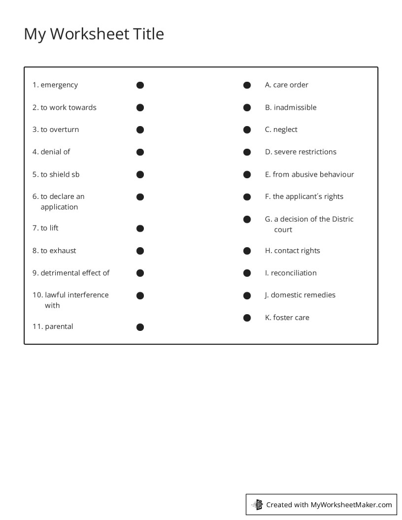 My Worksheet Title - My Worksheet Maker: Create Your Own Worksheets