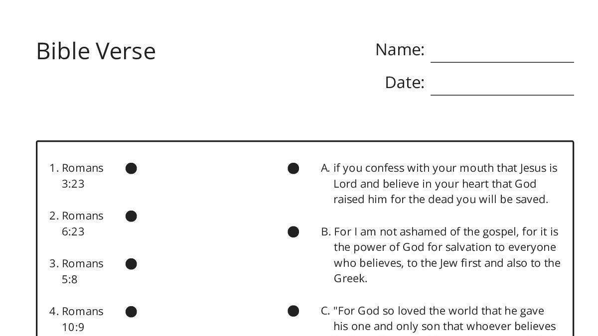 Bible Verse - My Worksheet Maker: Create Your Own Worksheets