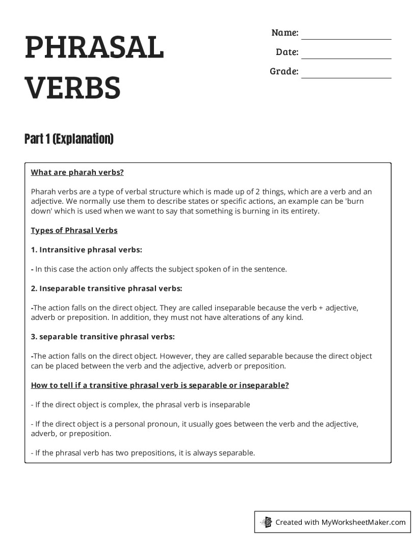 PHRASAL VERBS My Worksheet Maker Create Your Own Worksheets phrasal-verbs-my-worksheet-maker-create-your-own-worksheets