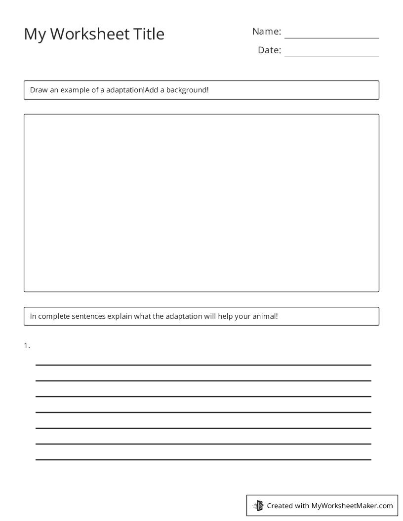 My Worksheet Title - My Worksheet Maker: Create Your Own Worksheets