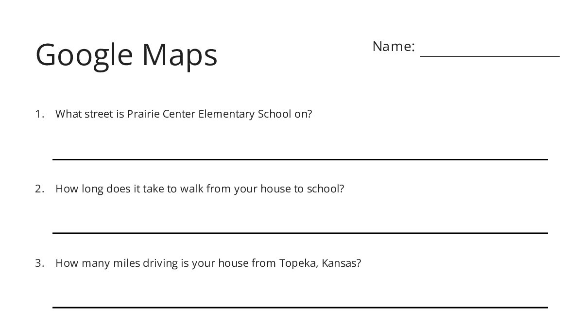 Google Maps - My Worksheet Maker: Create Your Own Worksheets
