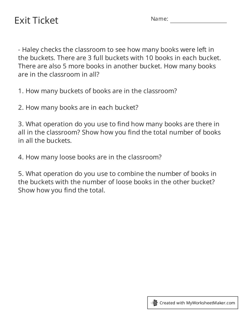 Exit Ticket - My Worksheet Maker: Create Your Own Worksheets