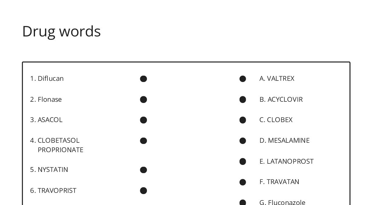 Drug words - My Worksheet Maker: Create Your Own Worksheets