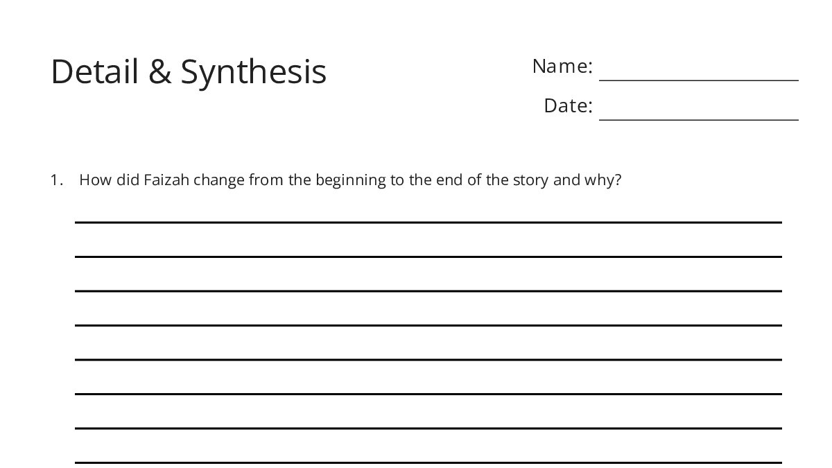 Detail & Synthesis - My Worksheet Maker: Create Your Own Worksheets