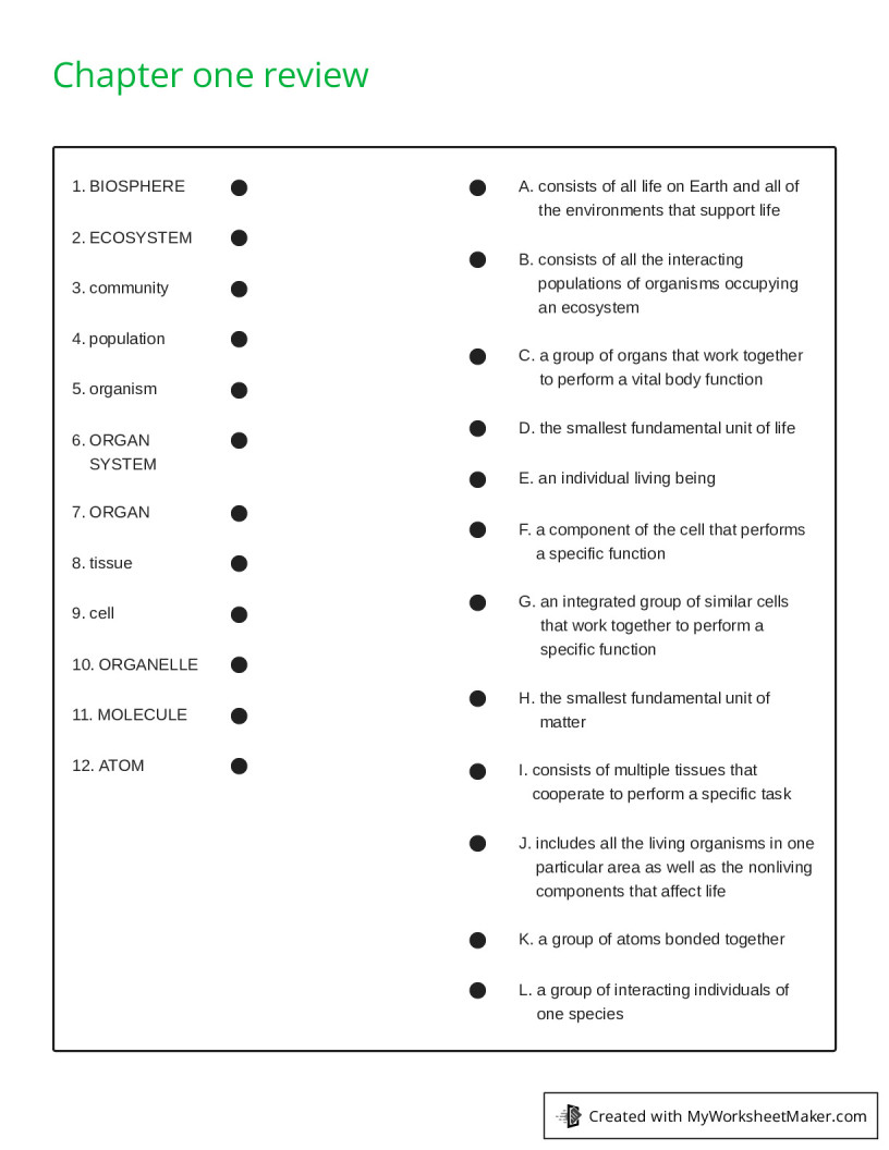 Chapter one review - My Worksheet Maker: Create Your Own Worksheets