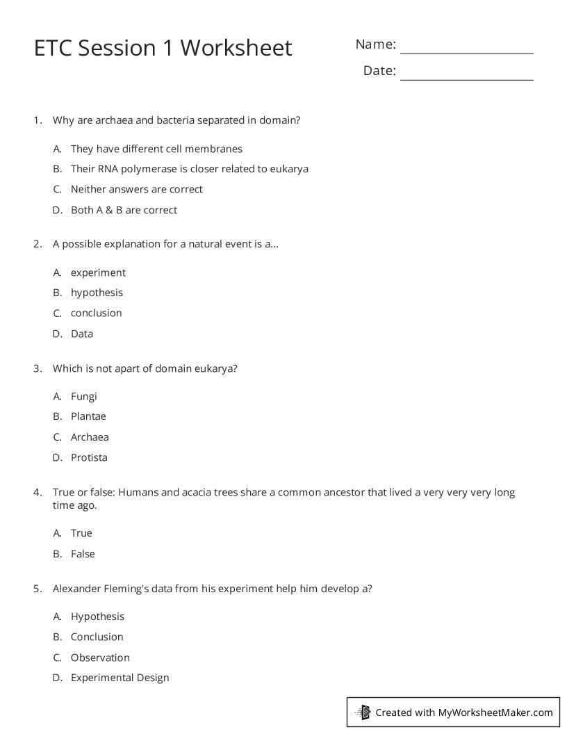 ETC Session 1 Worksheet - My Worksheet Maker: Create Your Own Worksheets