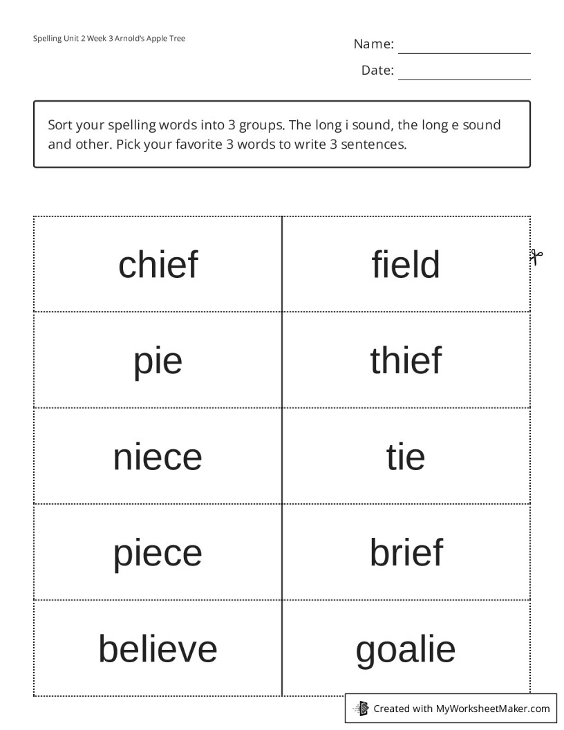 Spelling Unit 2 Week 3 Arnold's Apple Tree - My Flashcard Maker: Create ...