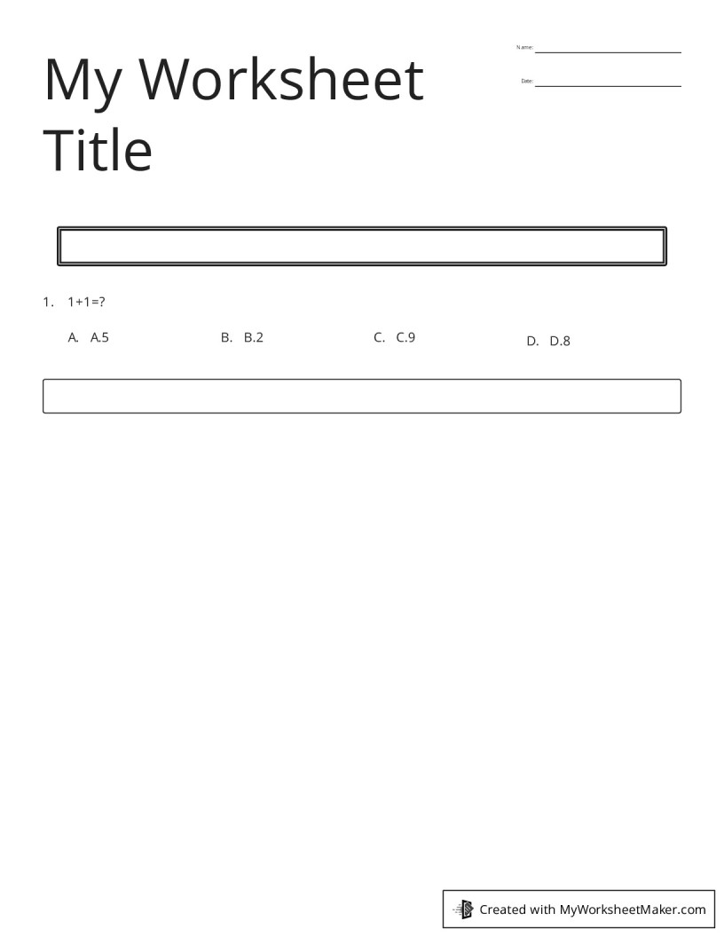 My Worksheet Title - My Worksheet Maker: Create Your Own Worksheets