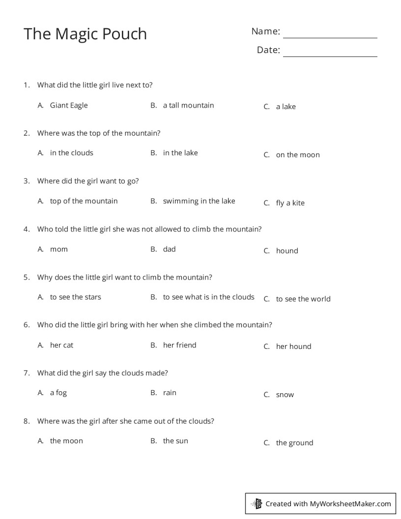 The Magic Pouch - My Worksheet Maker: Create Your Own Worksheets