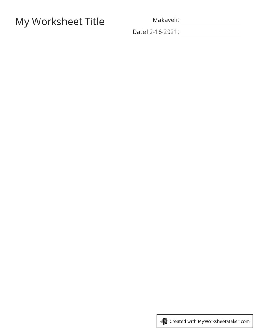 My Worksheet Title - My Worksheet Maker: Create Your Own Worksheets