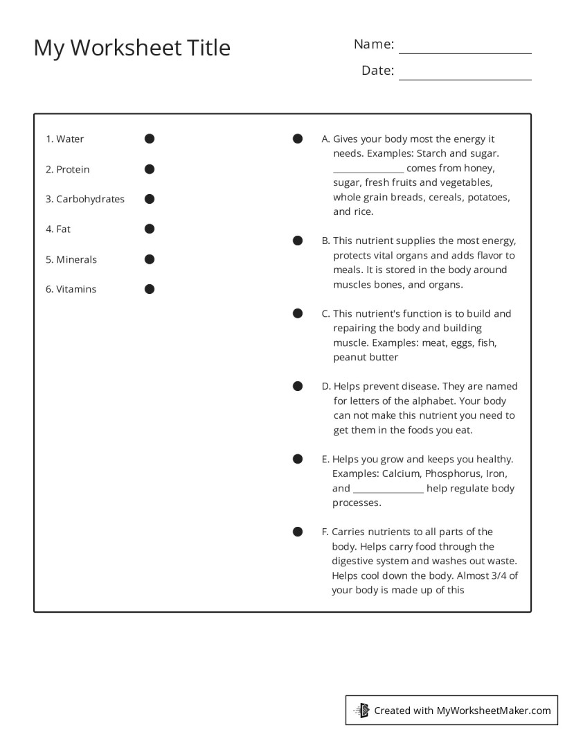 My Worksheet Title - My Worksheet Maker: Create Your Own Worksheets