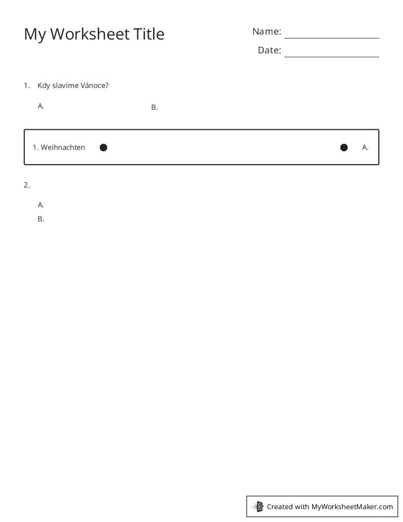 My Worksheet Title - My Worksheet Maker: Create Your Own Worksheets