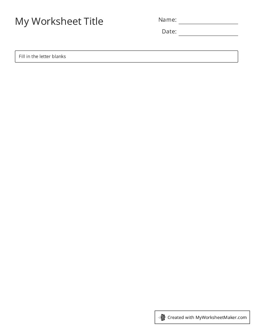 My Worksheet Title - My Worksheet Maker: Create Your Own Worksheets