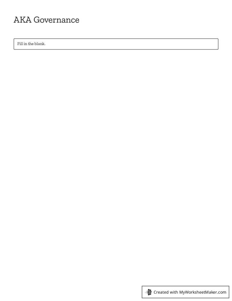 AKA Governance - My Worksheet Maker: Create Your Own Worksheets