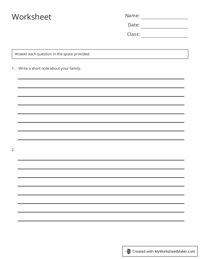 Worksheet - My Worksheet Maker: Create Your Own Worksheets