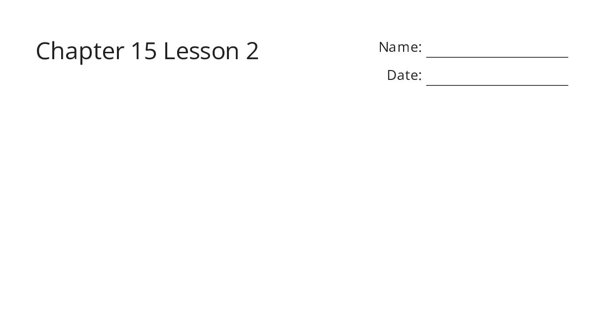 Chapter 15 Lesson 2 - My Worksheet Maker: Create Your Own Worksheets
