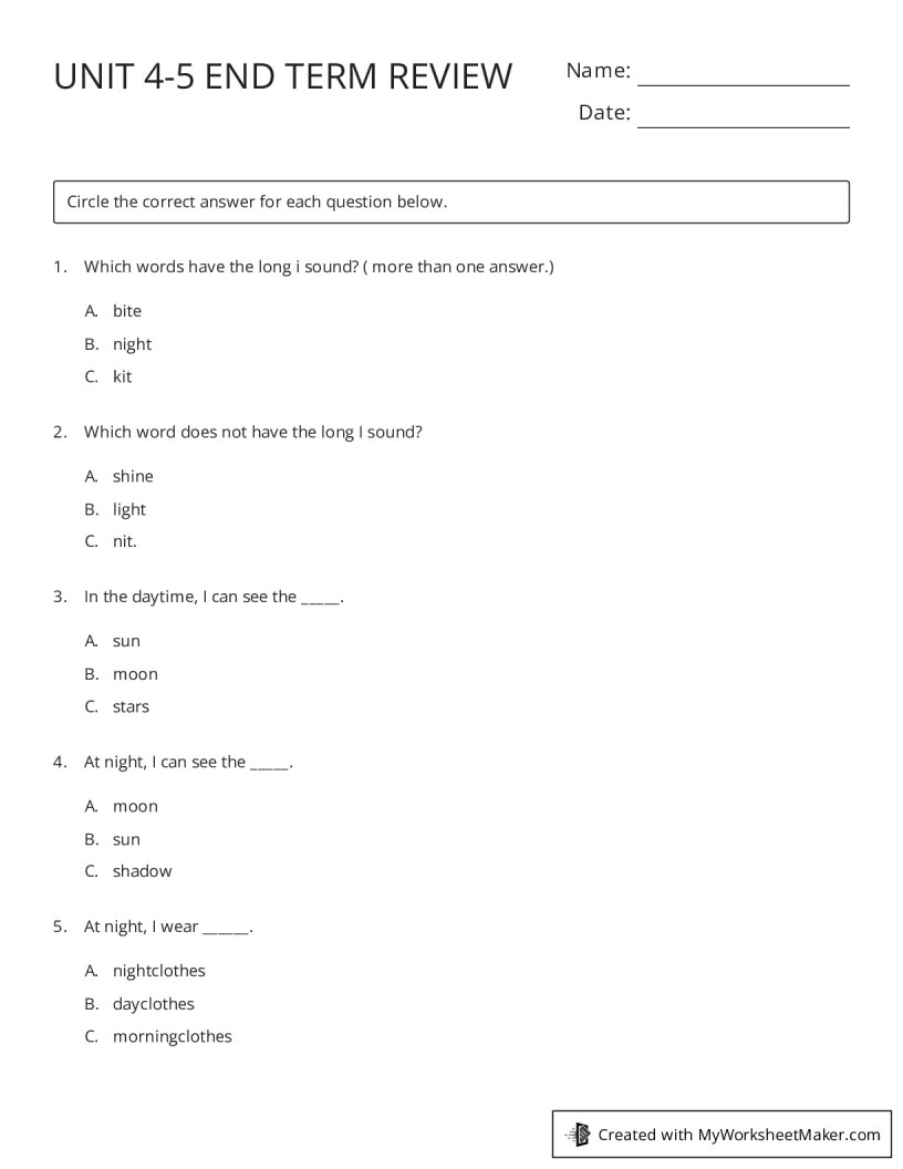 My Worksheet Maker: The Best Online Worksheet Creator
