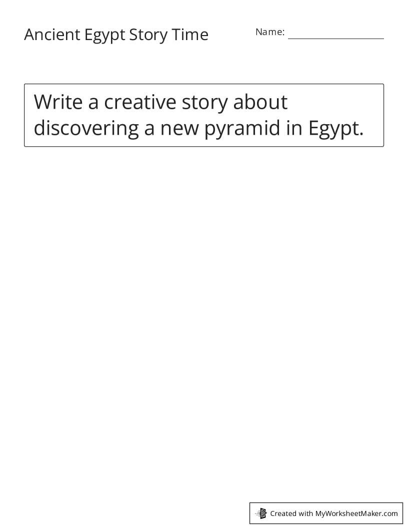 Ancient Egypt Story Time - My Worksheet Maker: Create Your Own Worksheets
