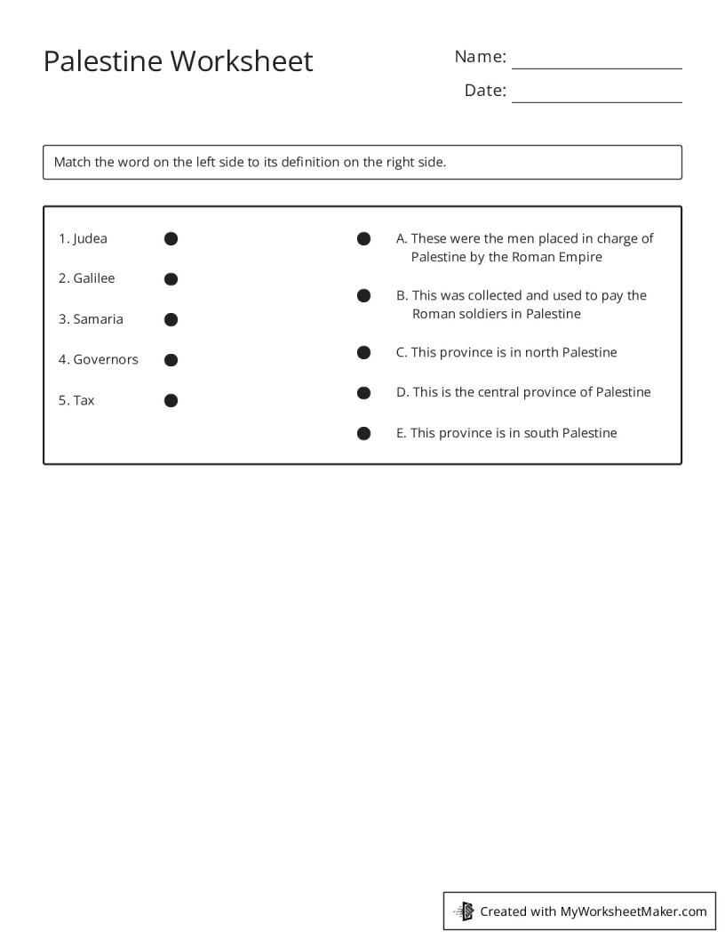 Palestine Worksheet - My Worksheet Maker: Create Your Own Worksheets