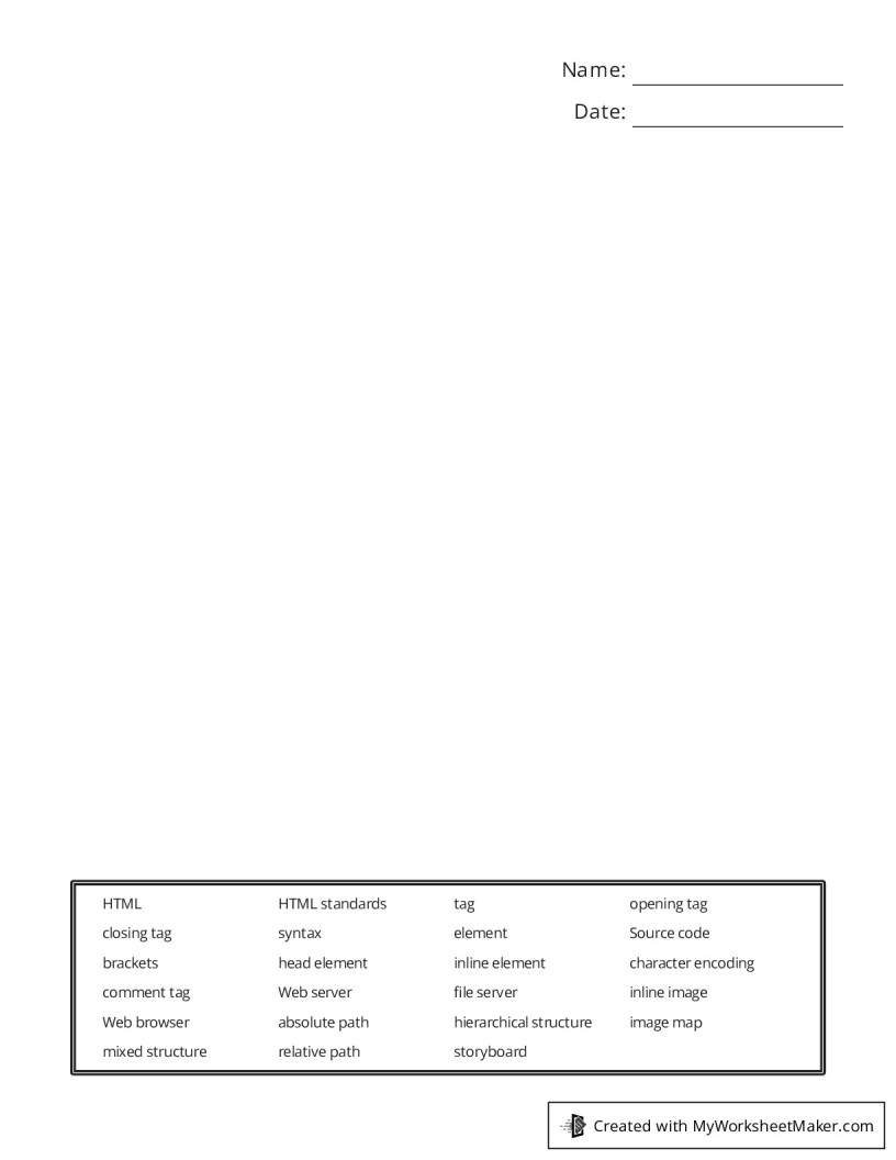 Fill in the Blank Worksheet - My Worksheet Maker: Create Your Own ...