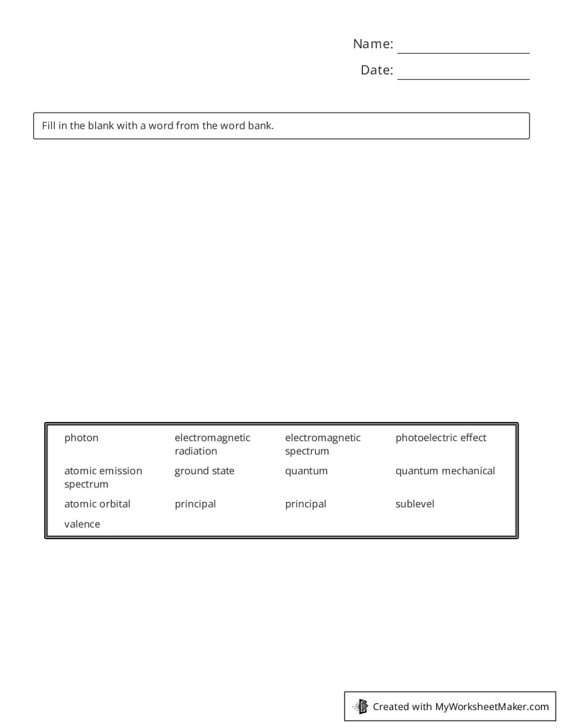 Fill in the Blank Worksheet - My Worksheet Maker: Create Your Own ...