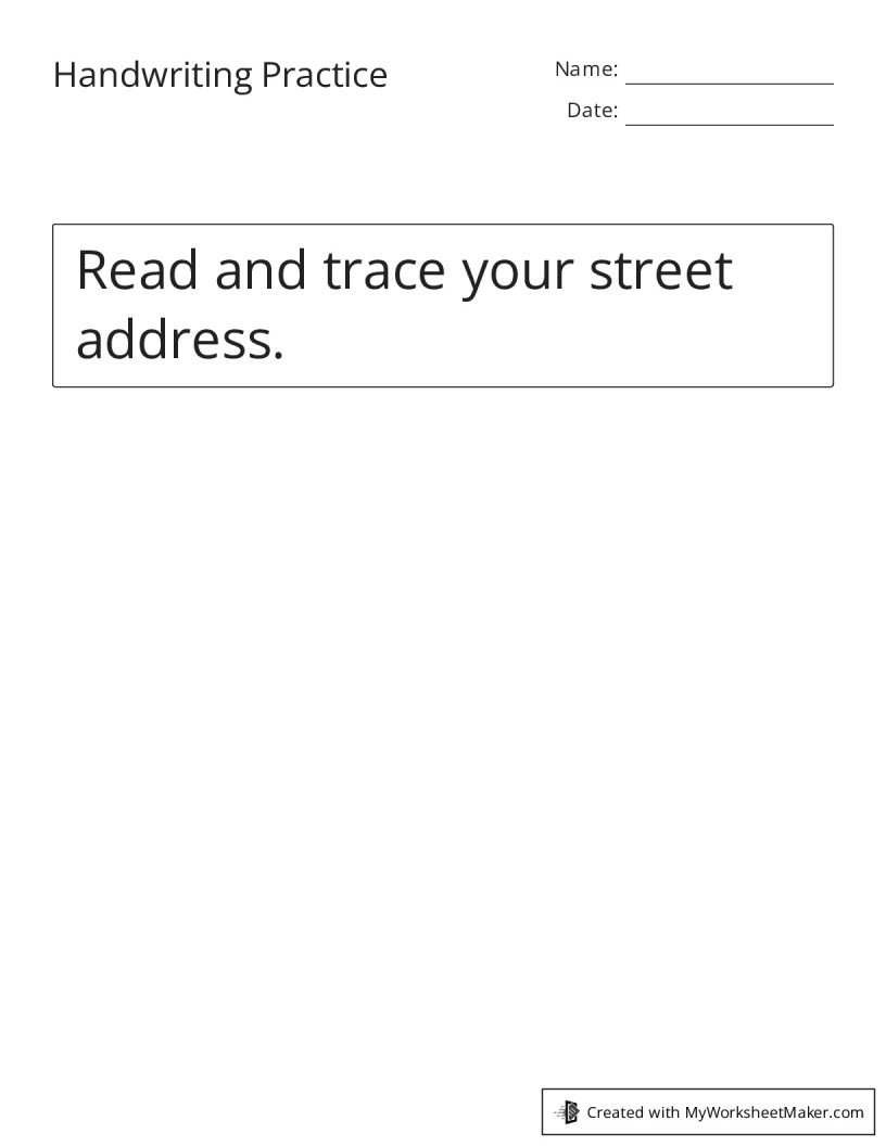 Handwriting Practice - My Worksheet Maker: Create Your Own Worksheets