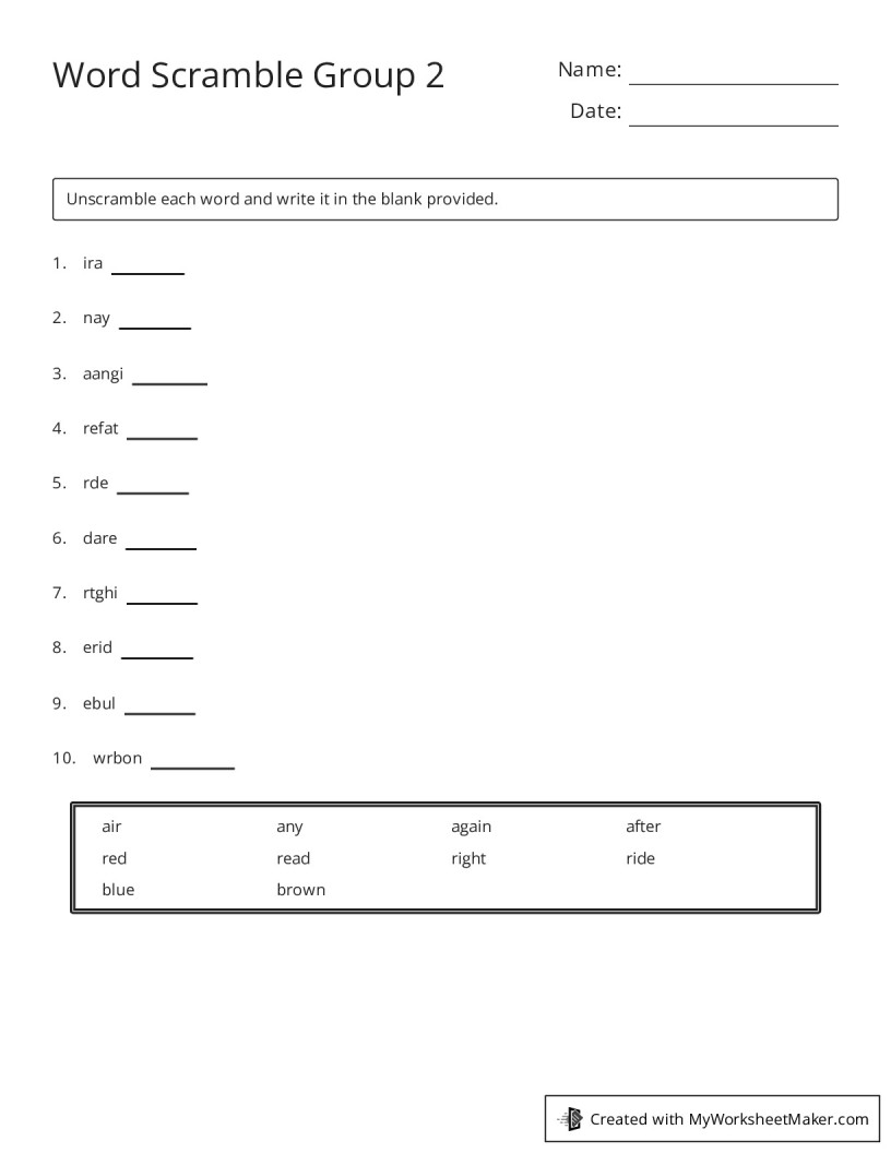 My Worksheet Maker: The Best Online Worksheet Creator