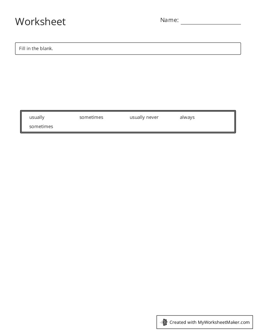Worksheet - My Worksheet Maker: Create Your Own Worksheets