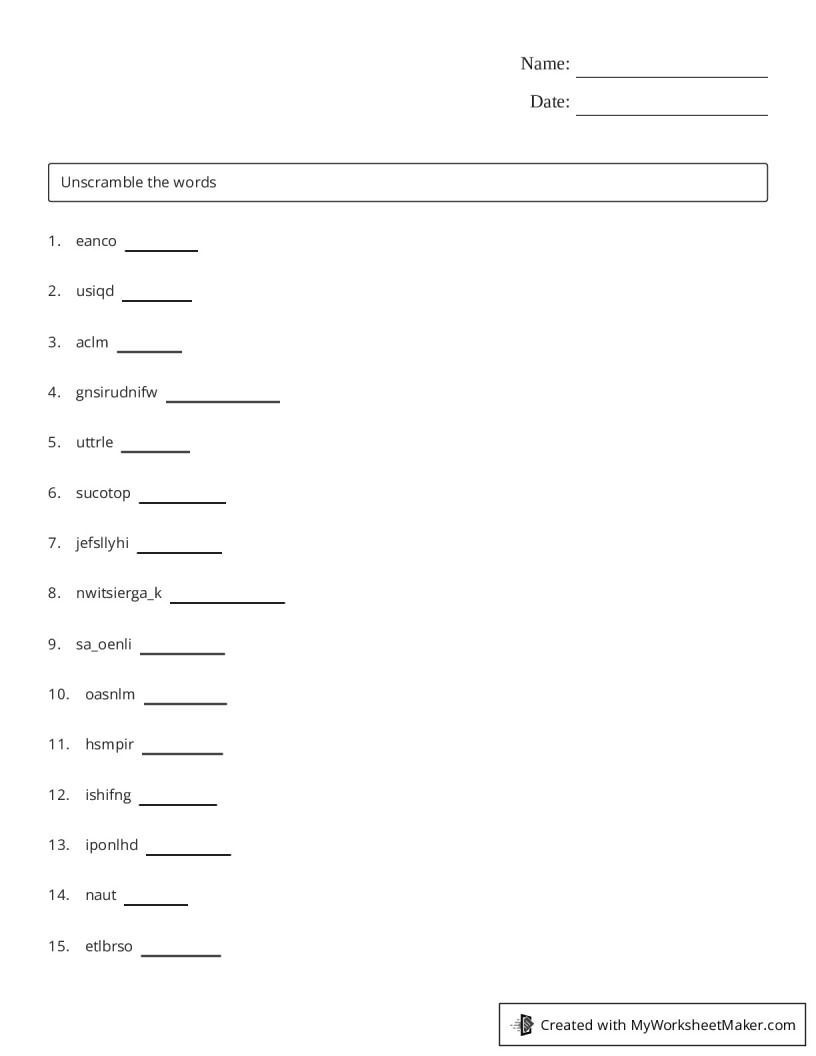 Multiple Choice Worksheet - My Worksheet Maker: Create Your Own Worksheets