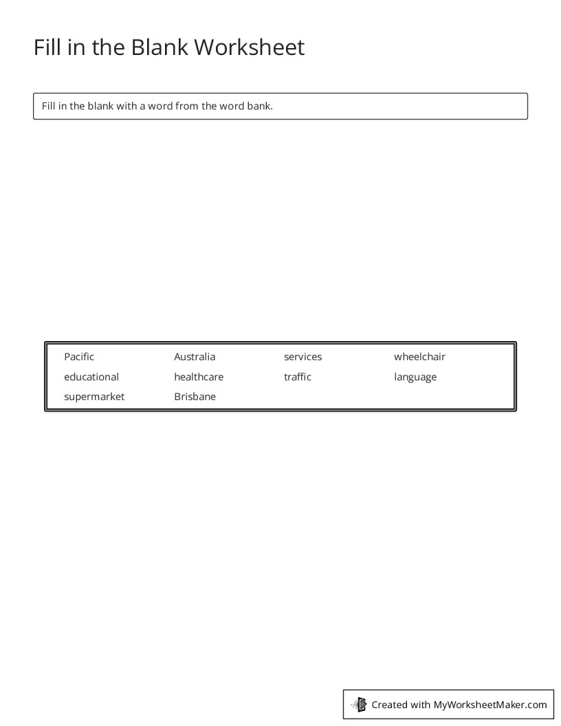 Fill in the Blank Worksheet - My Worksheet Maker: Create Your Own ...