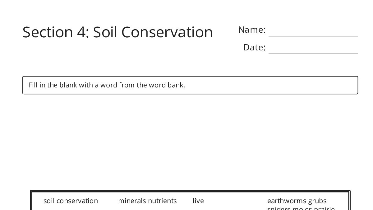 Section 4: Soil Conservation - My Worksheet Maker: Create Your Own ...
