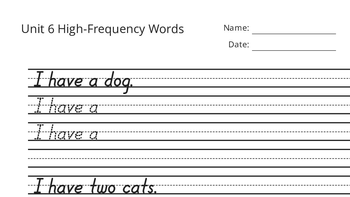 Unit 6 High-Frequency Words - My Worksheet Maker: Create Your Own ...