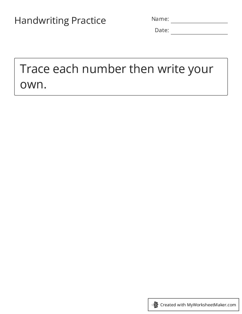 Handwriting Practice - My Worksheet Maker: Create Your Own Worksheets