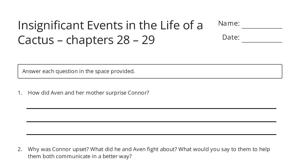 Insignificant Events in the Life of a Cactus – chapters 28 – 29 - My ...