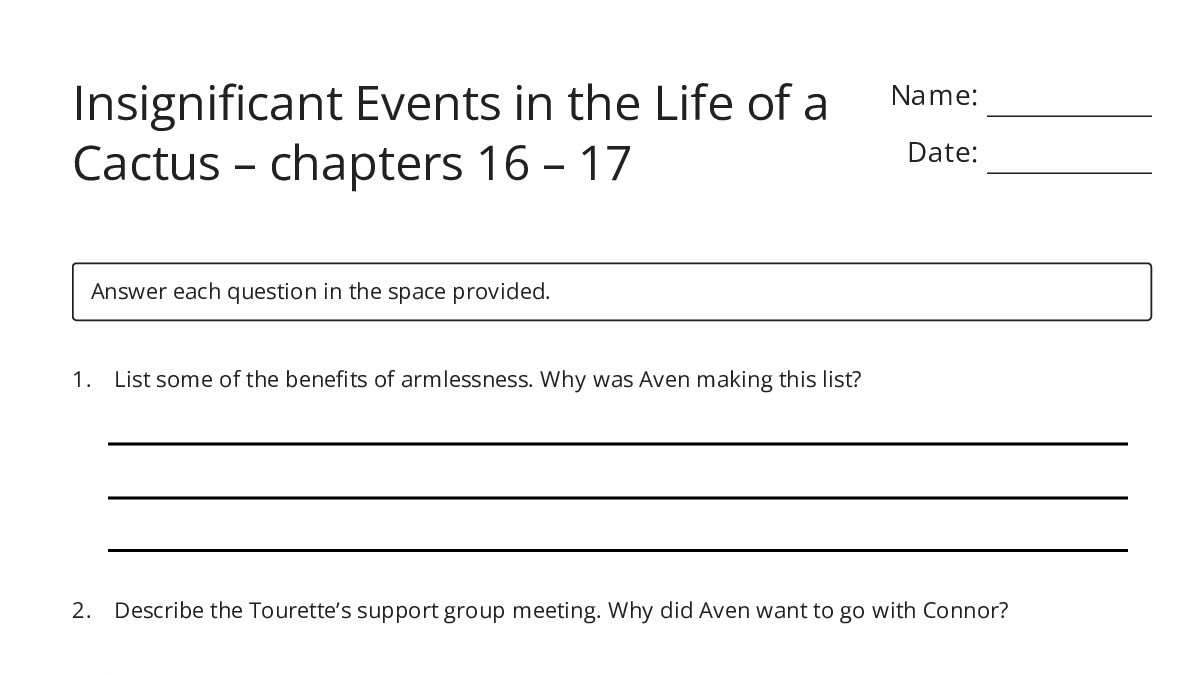 Insignificant Events in the Life of a Cactus – chapters 16 – 17 - My ...