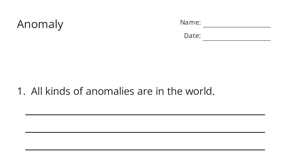 Anomaly - My Worksheet Maker: Create Your Own Worksheets