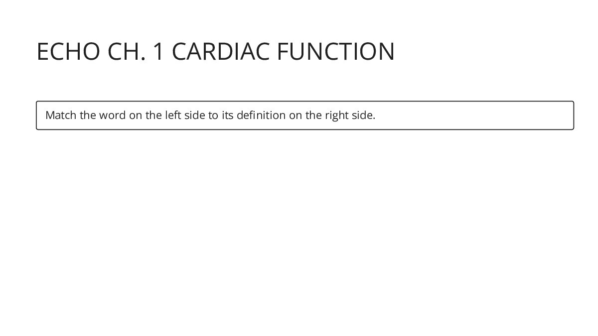 ECHO CH. 1 CARDIAC FUNCTION - My Worksheet Maker: Create Your Own ...