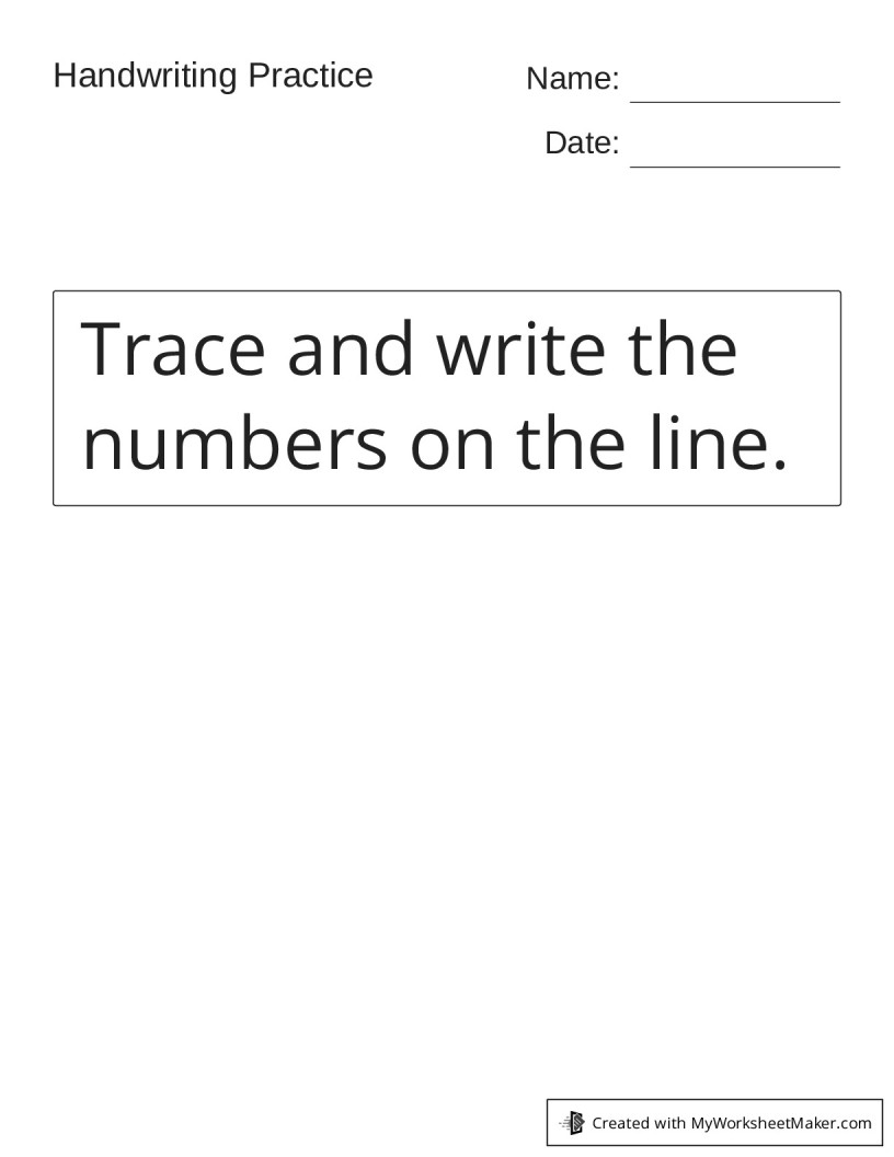 Handwriting Practice - My Worksheet Maker: Create Your Own Worksheets
