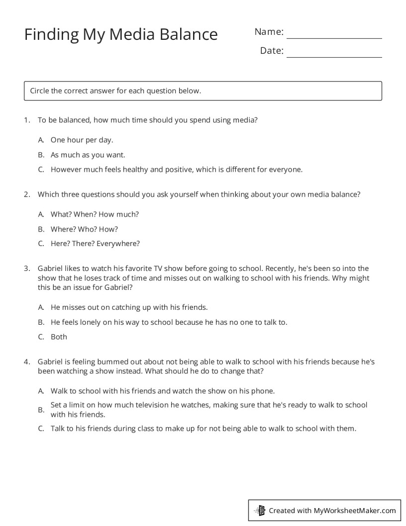 Media Balance Activities at Eileen Perry blog