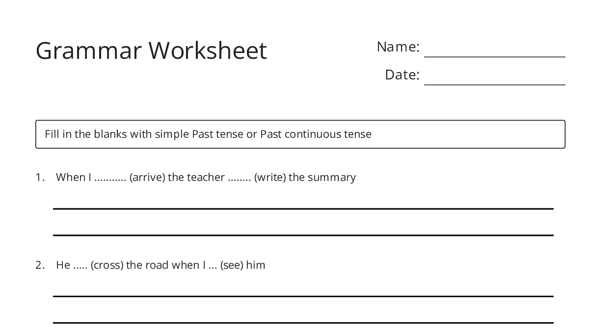 Grammar Worksheet - My Worksheet Maker: Create Your Own Worksheets