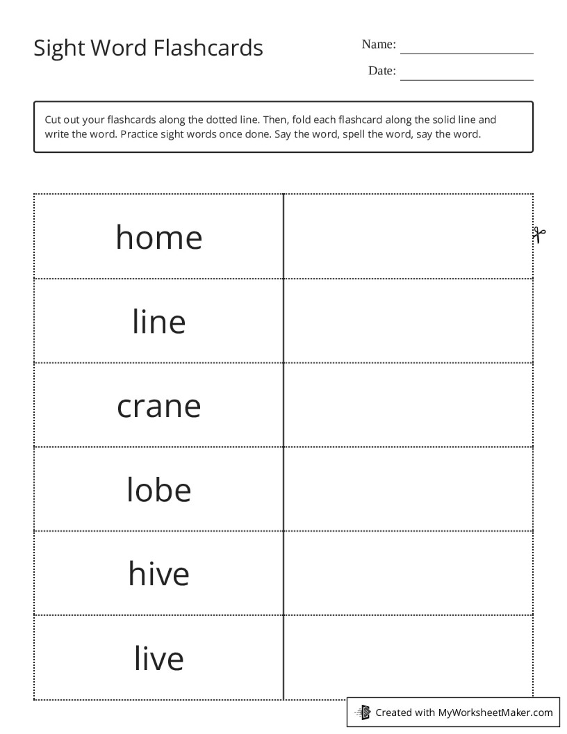 Sight Word Flashcards - My Flashcard Maker: Create Your Own Flashcards
