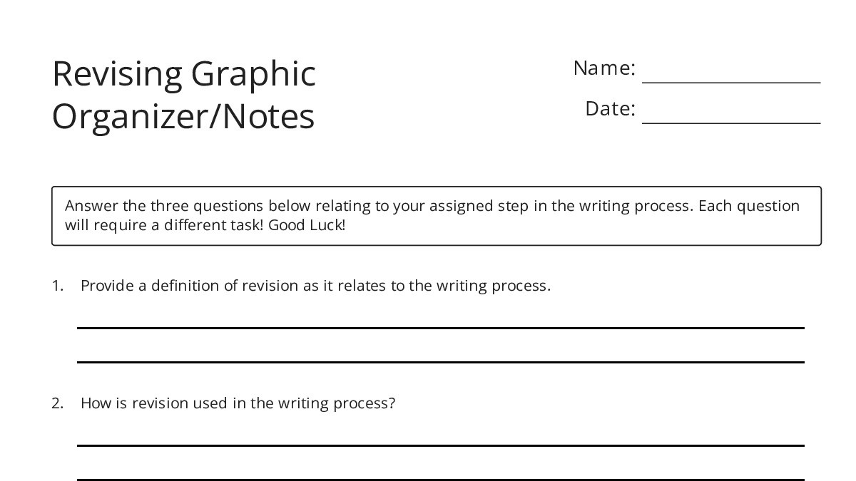 Revising Graphic Organizer/Notes - My Worksheet Maker: Create Your Own ...