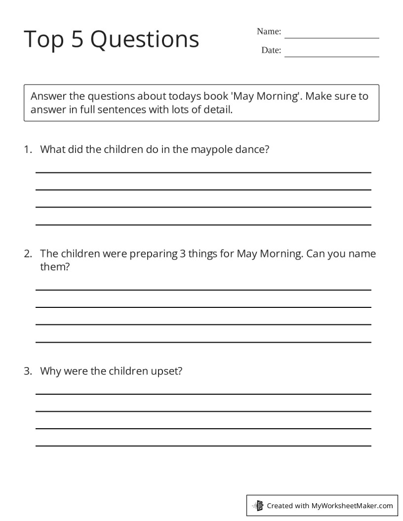 Top 5 Questions - My Worksheet Maker: Create Your Own Worksheets