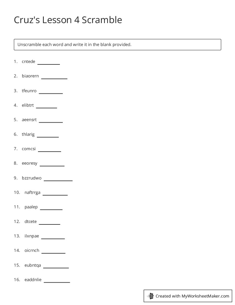 My Worksheet Maker: The Best Online Worksheet Creator
